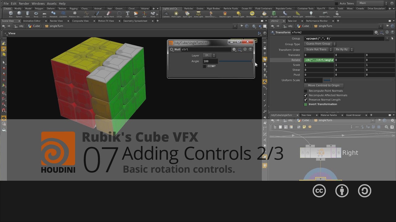 Rubik’s cube | 07 | Adding Controls 2/3 - Basic rotation controls | SideFX